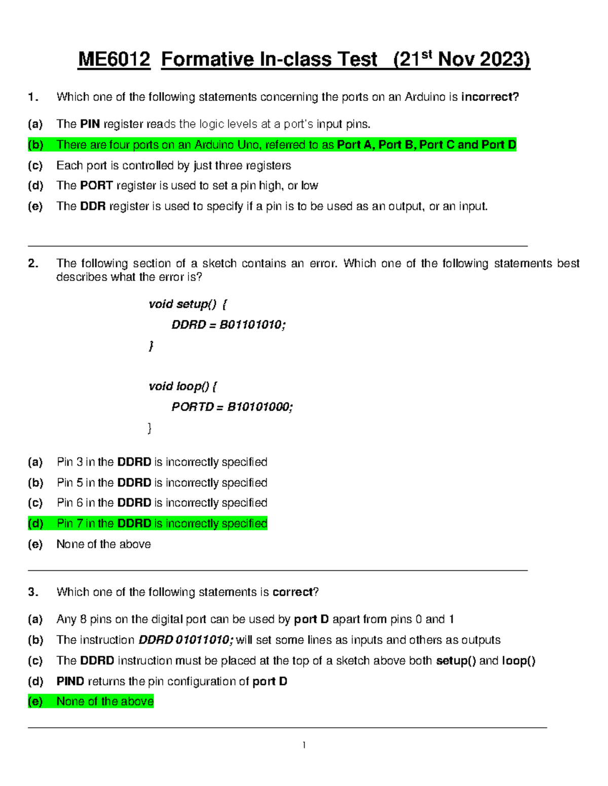 ME6012 Formative In-class Test (Nov 2023) Answers - ME6012 Formative In ...