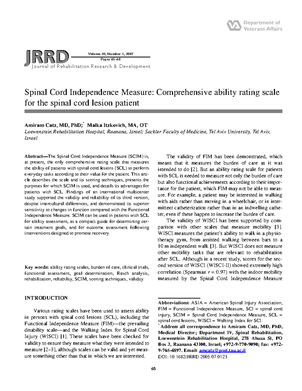 Scim III - Escala de valoración de la capacidad para el paciente con ...
