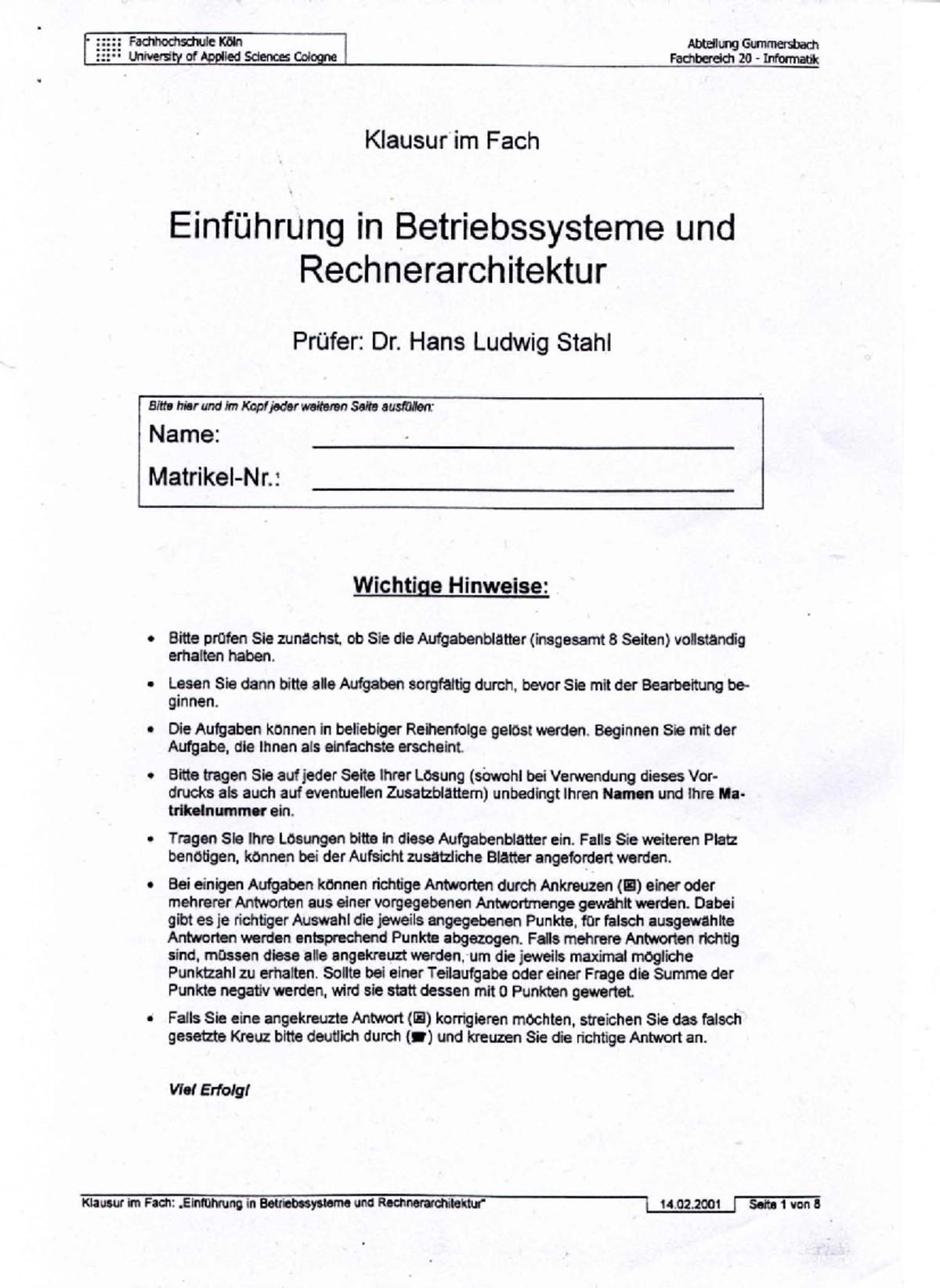 Probeklausur 3 - nicht AP - Algorithmen und Programmierung I - Studocu