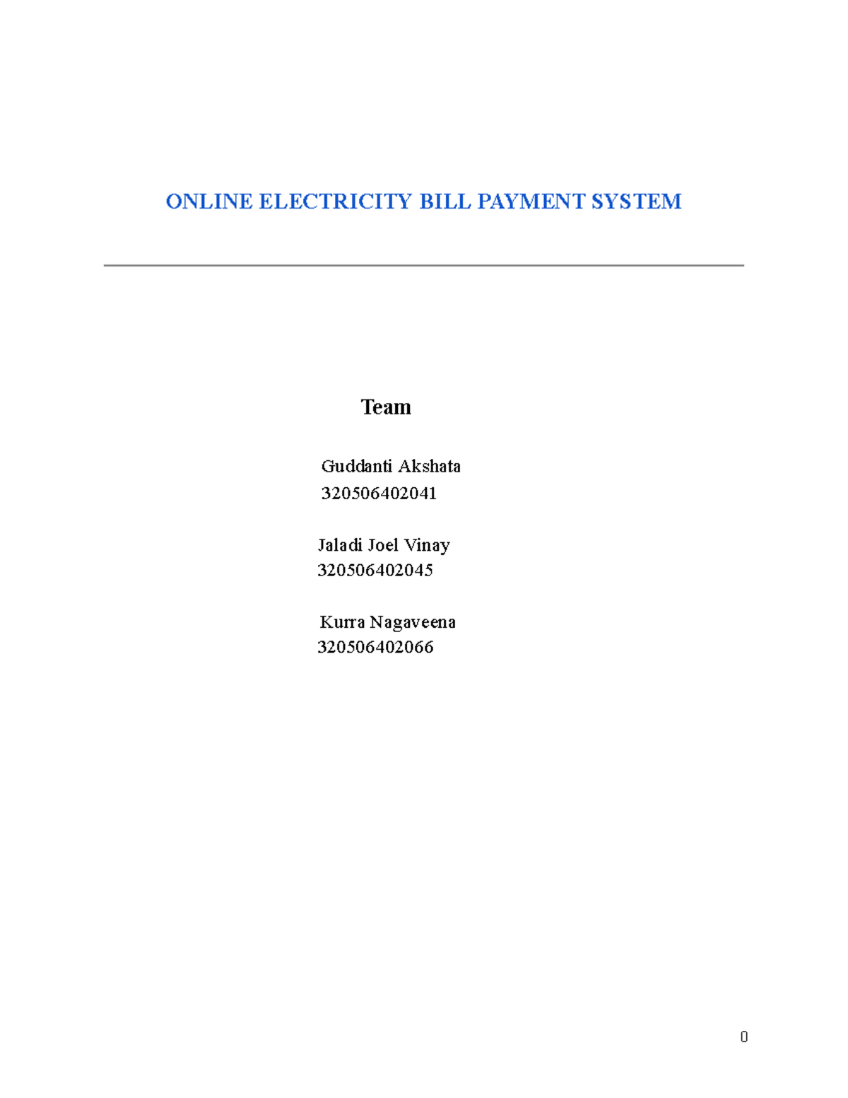 Online Electricity Bill Payment System - ONLINE ELECTRICITY BILL ...