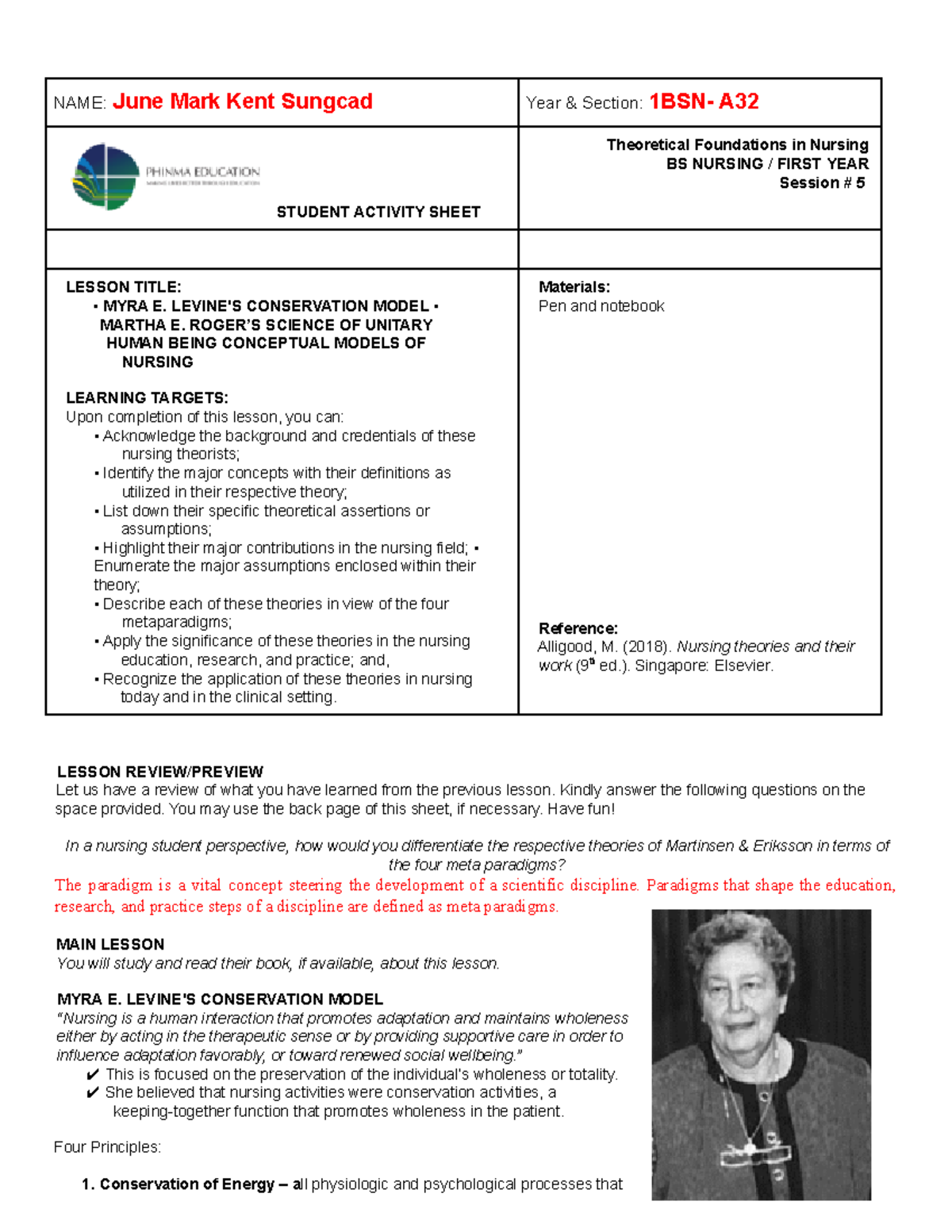 Session #5 SAS - TFN - TFN - NAME: June Mark Kent Sungcad Year & Section: 1BSN- A STUDENT - Studocu