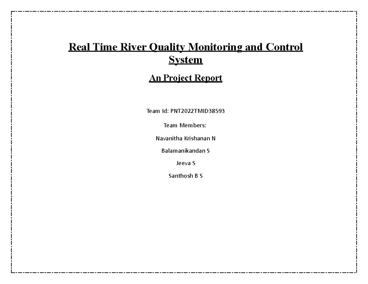 Real Time River Quality Monitoring and Control System - Real Time River ...