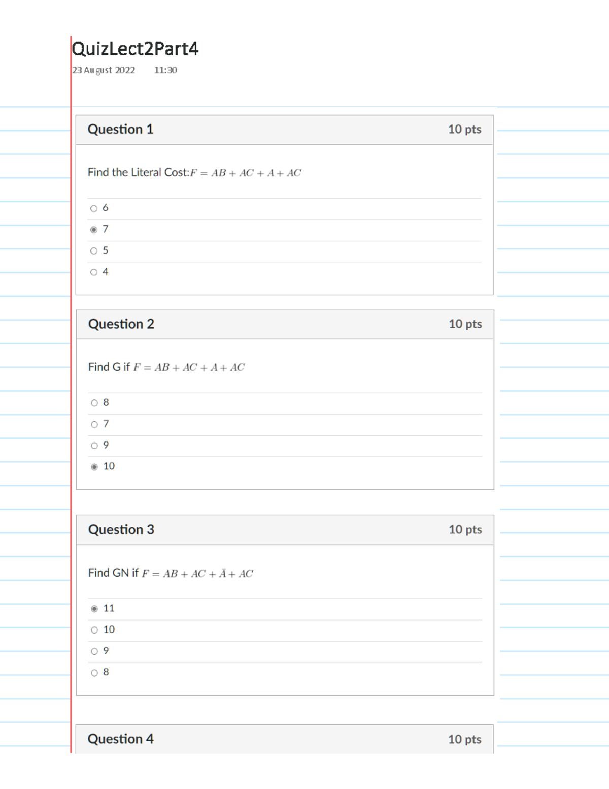 Pratice Quiz Lecture 2 part 4 - 048622 - QuizLect 2 Part 23 August 2022 11: - Studocu
