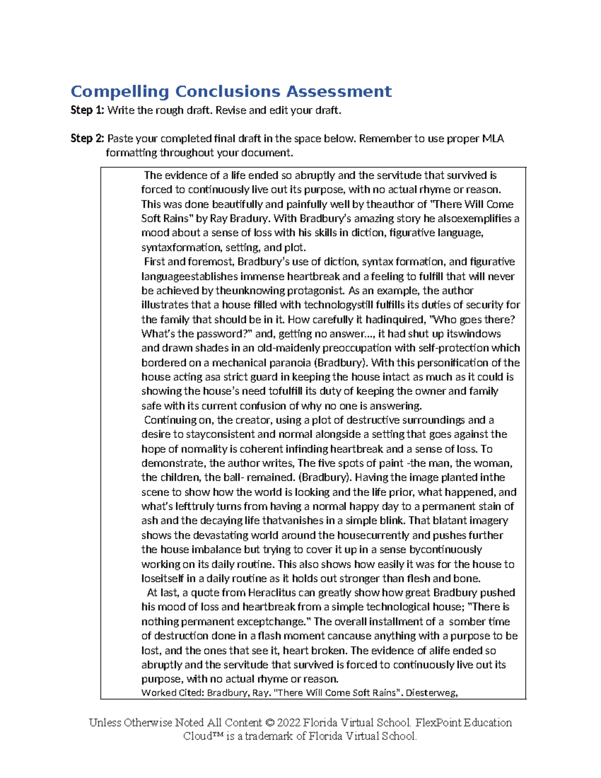 Compelling conclusions assess rubric - Compelling Conclusions ...