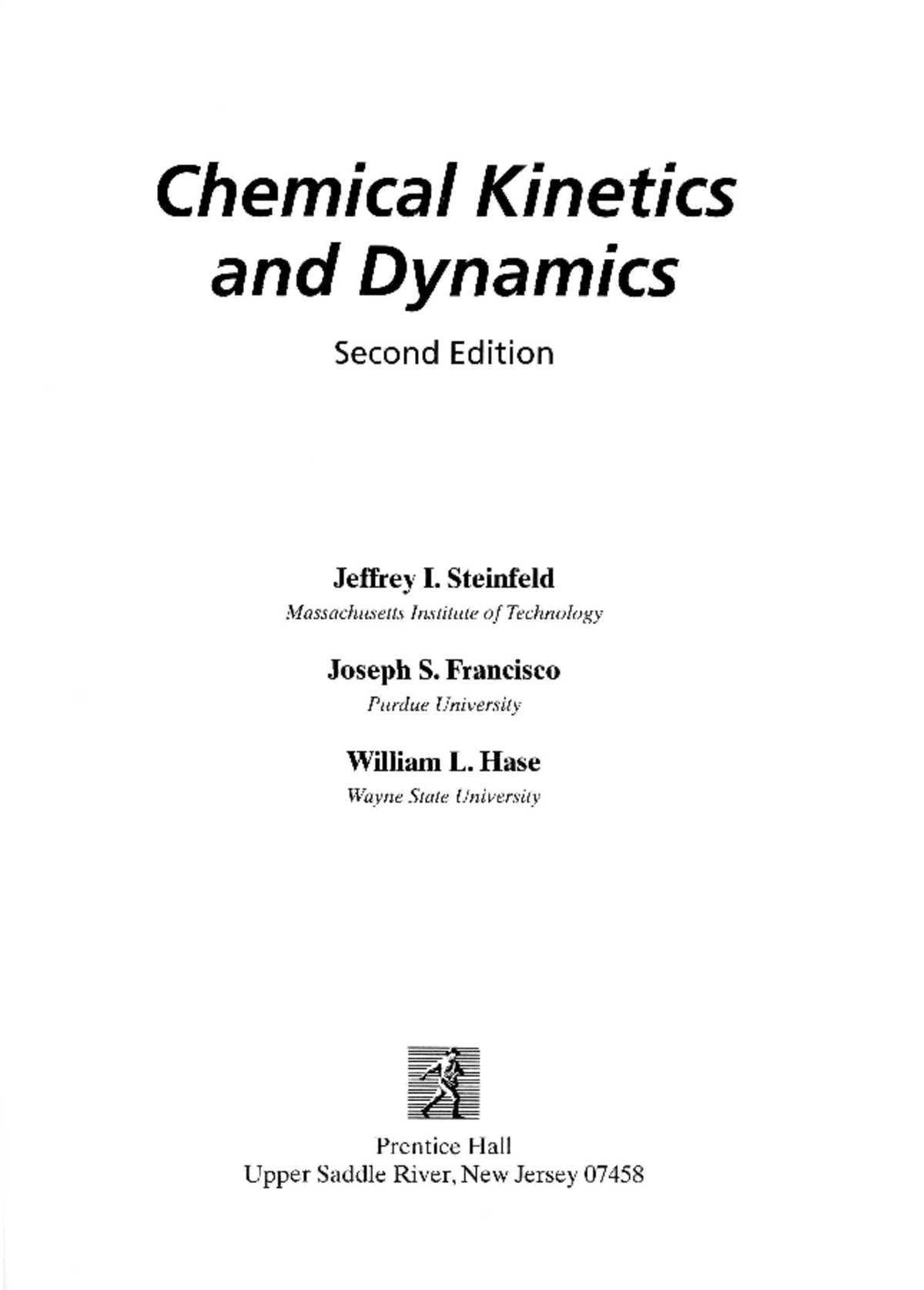 Chemical Kinetics and dynamics - Chemical Kinetics and Dynamics Second ...