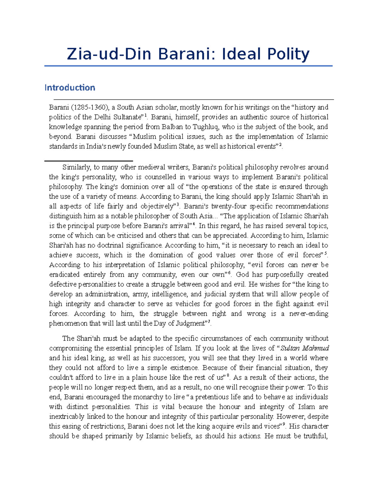 Zia-ud-Din Barani Ideal Polity - Zia-ud-Din Barani: Ideal Polity ...