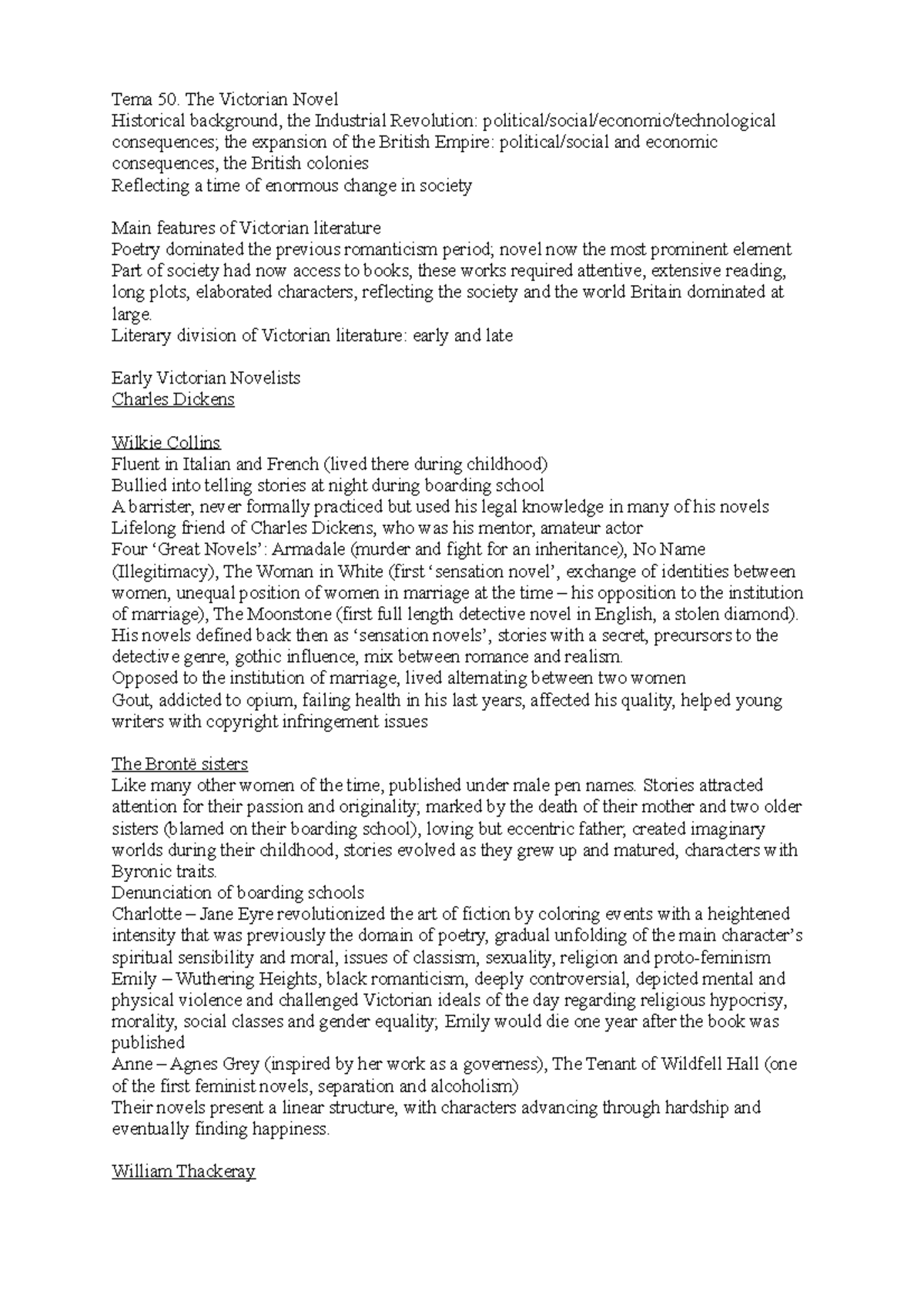 Resumen tema 50 Oposiciones Secundaria Inglés Victorian Novel - Tema 50 ...