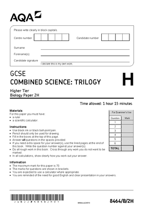 Speci cheem p2H - SPECIMEN MATERIAL GCSE COMBINED SCIENCE: TRILOGY ...