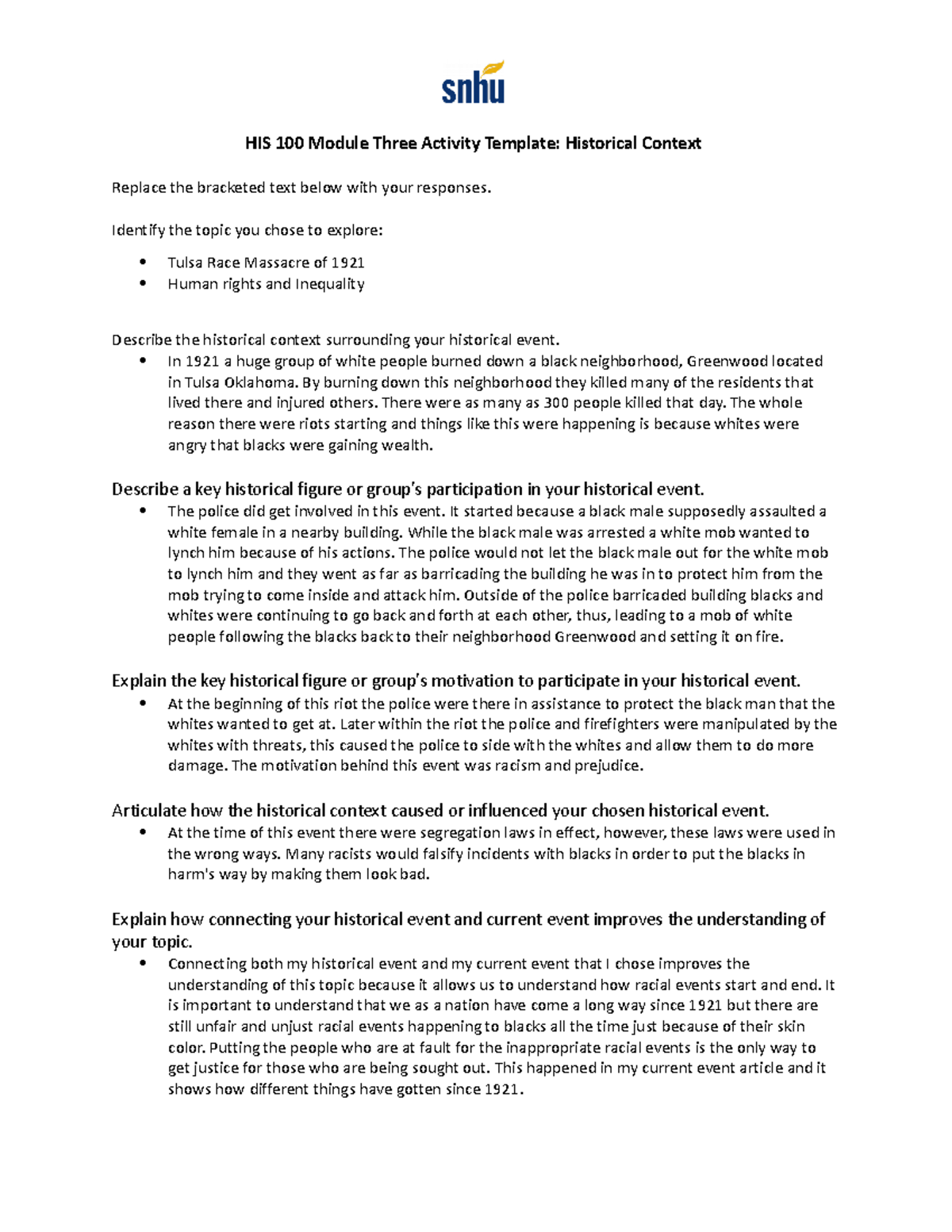 HIS 100 Module Three Activity Context Template - HIS 100 Module Three ...