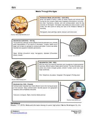 Course Topics Outline MIL - SH 05 Handout 1 *Property of STI student ...