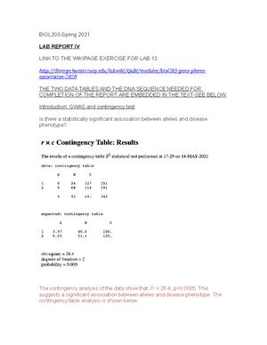 Lab Report 4 - BIOL203- SPRING 2022 LAB13 LAB REPORT Introduction: GWAS ...