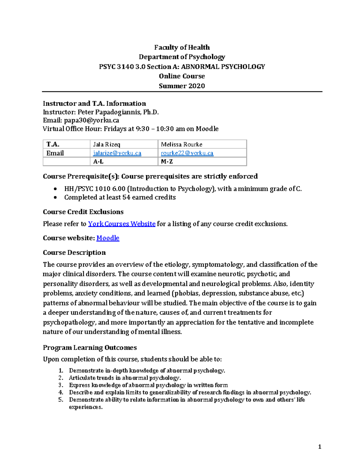 PSYC-3140A Course-Outline Papadogiannis S120 - Faculty of Health ...