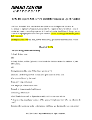 ENG-105 WEEK #6 Op-Ed assignment - Ashley DeBerry Grand Canyon ...