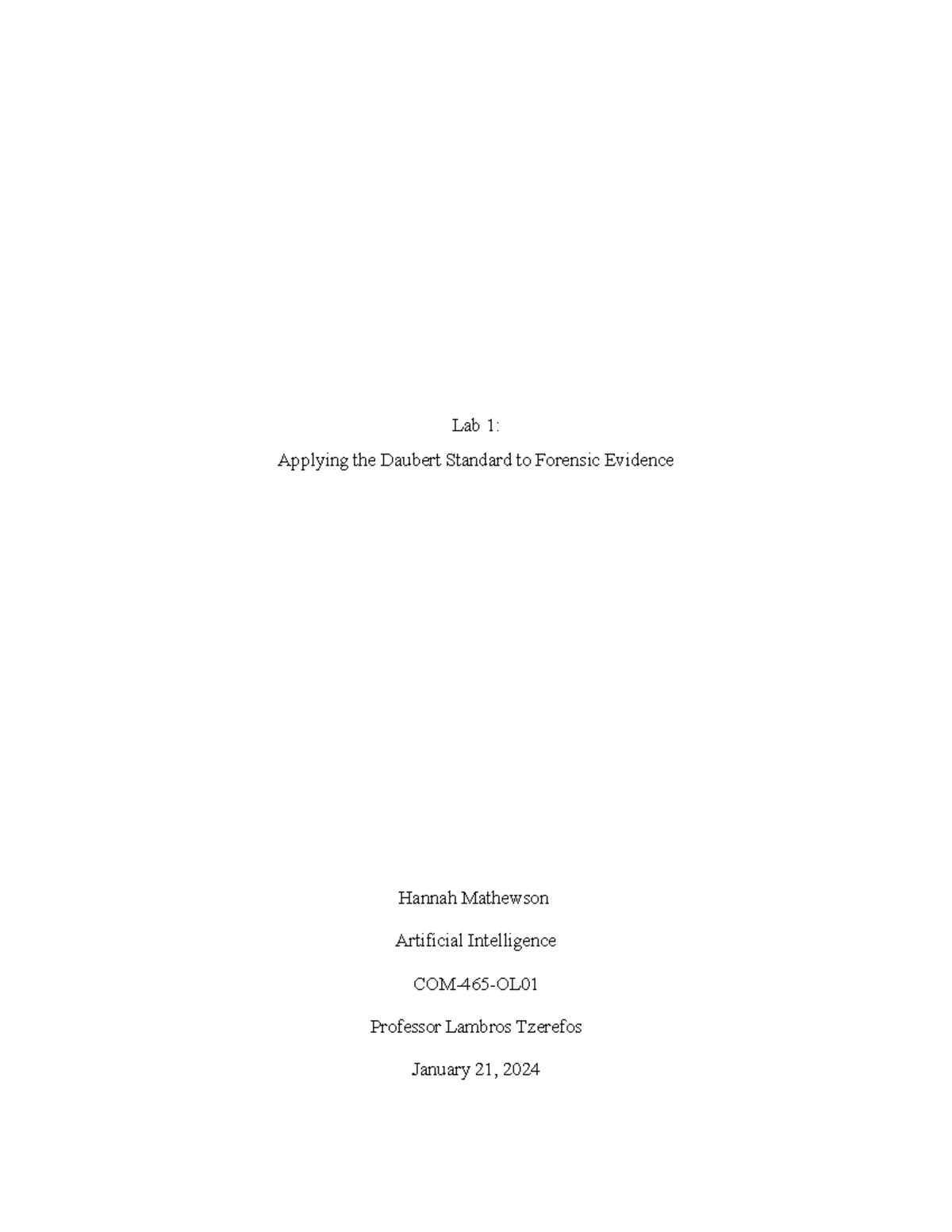 Module 1 Homework Assignment Lab 1 Applying The Daubert Standard To