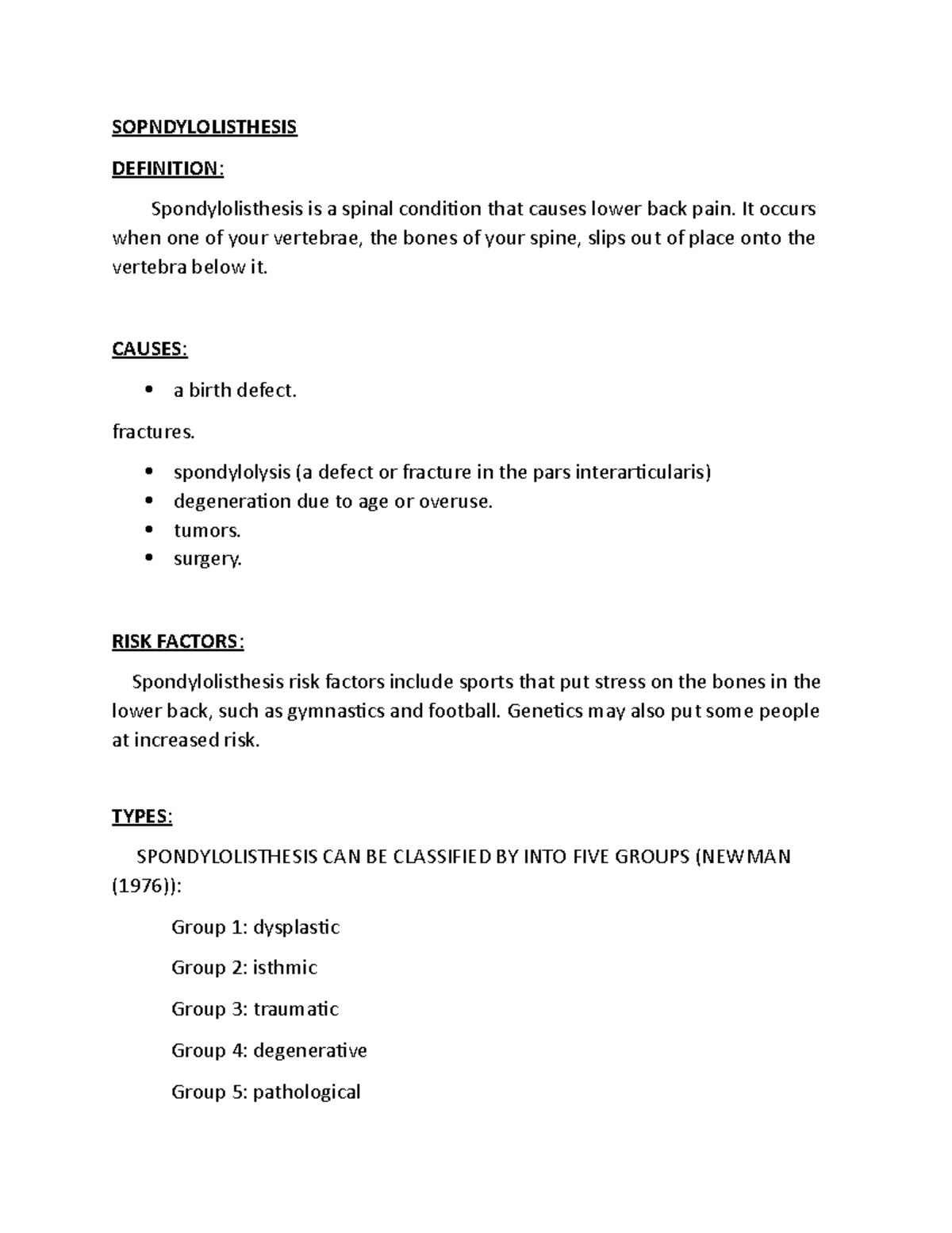 Sopndylolisthesis - Clinical case study of spondylolisthesis ...