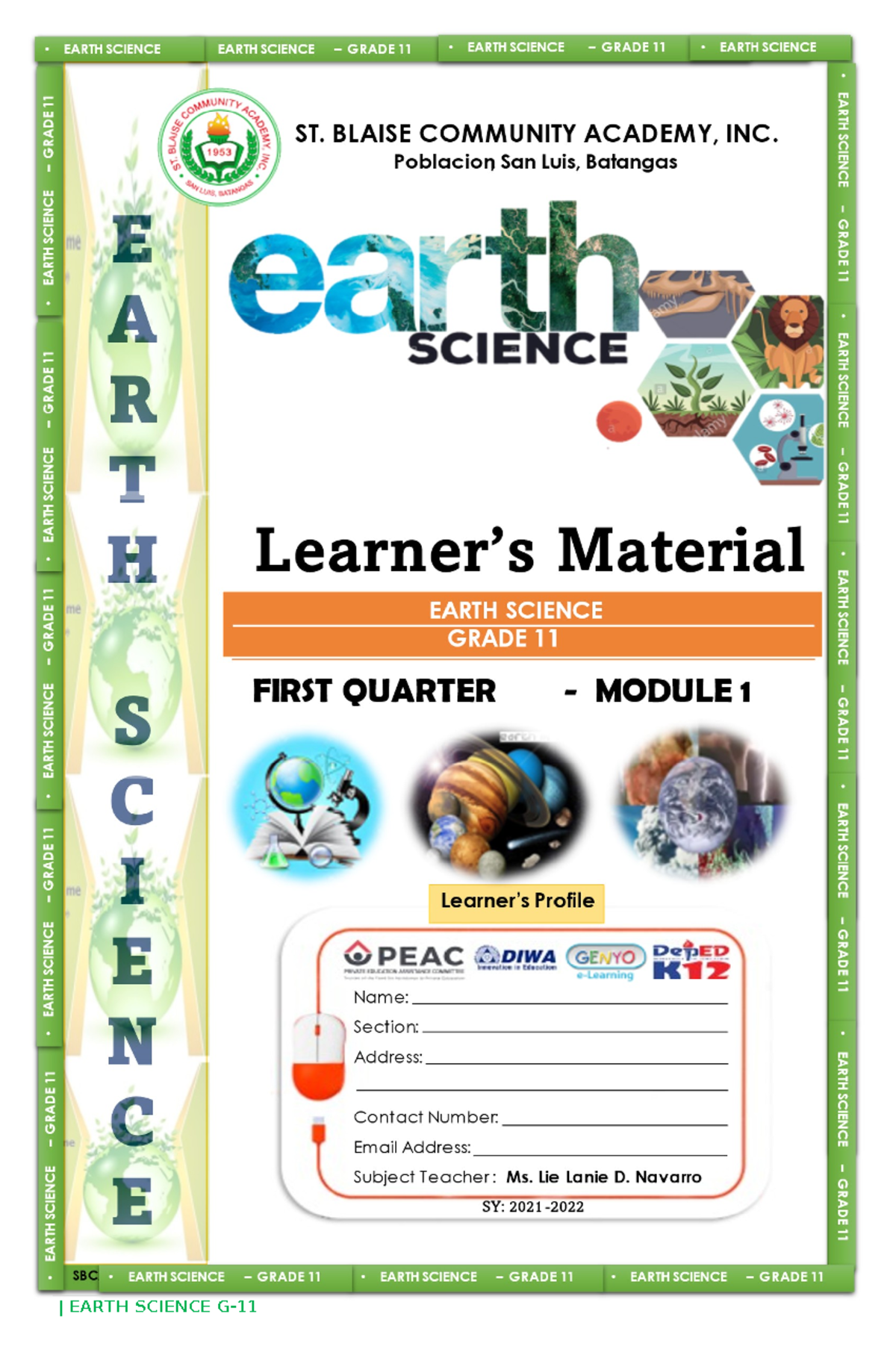 Earth Science W-1 - 2 Republic of the Philippines DEPARTMENT OF ...