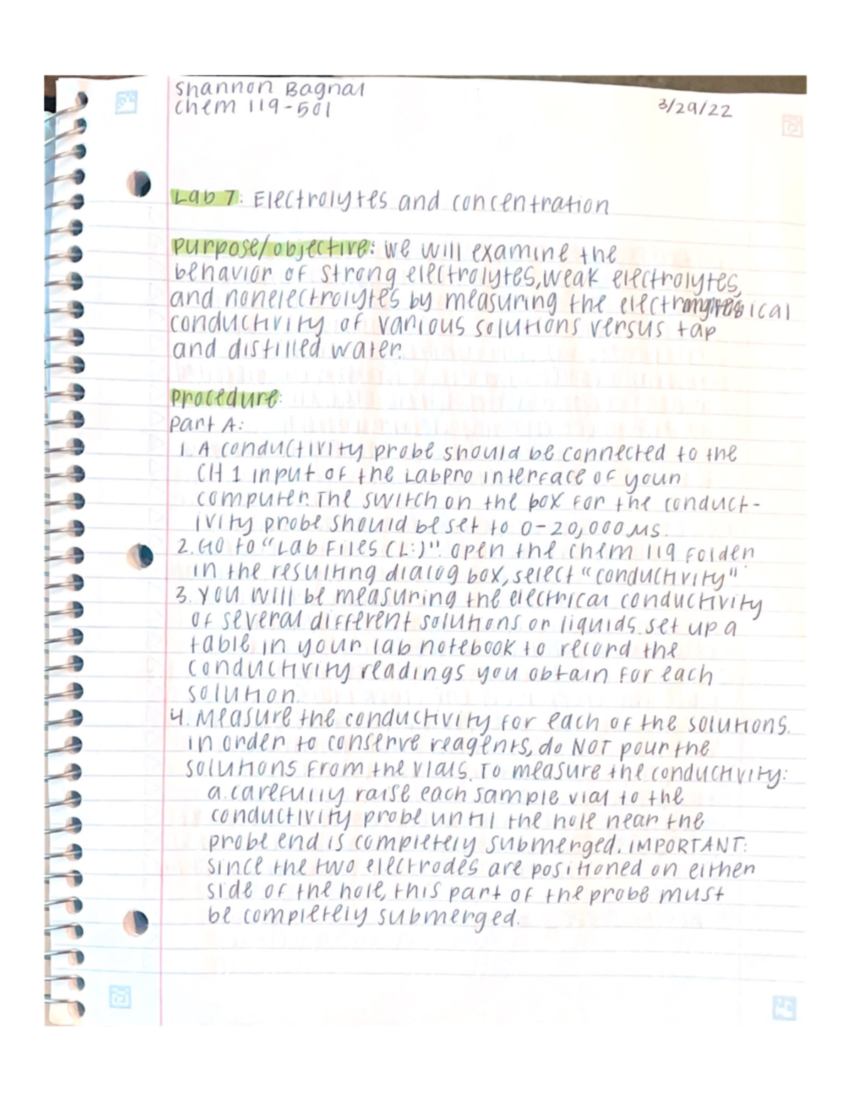 Chem 119 lab 7 notebook - Abigal Songok - CHEM 119 - Studocu