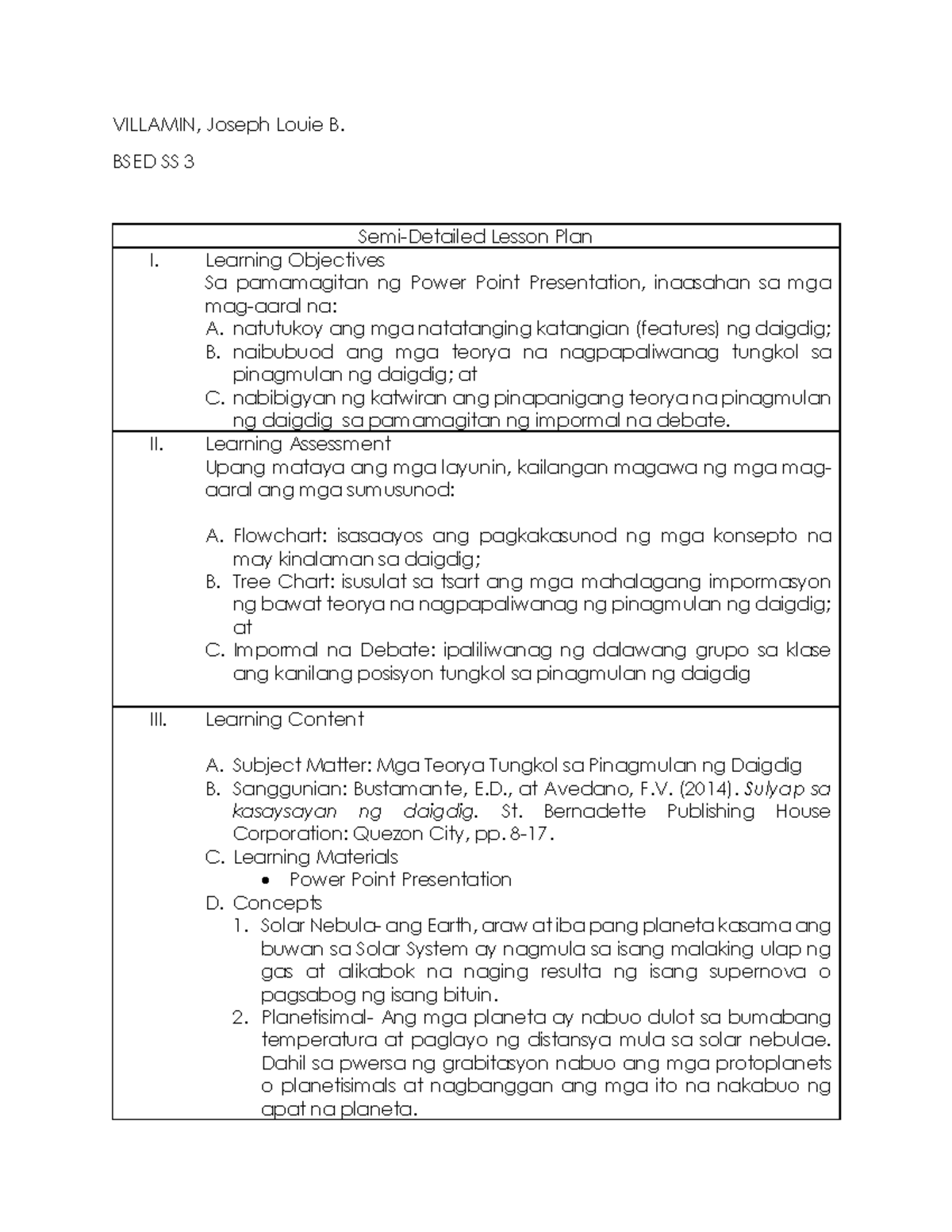Villamin-Module 3-Elaborate - VILLAMIN, Joseph Louie B. BSED SS 3 Semi-Detailed Lesson Plan I ...