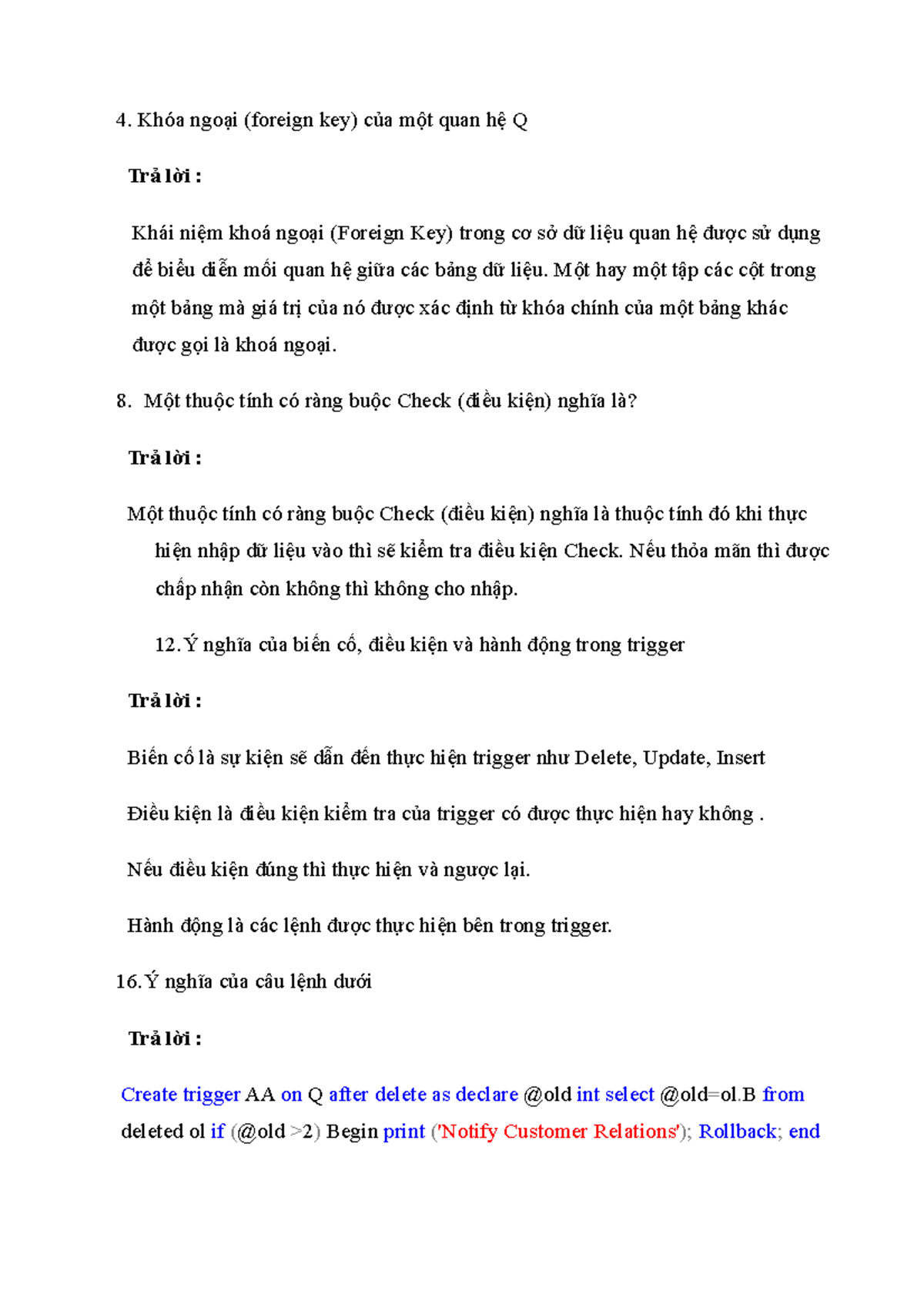 Moonlight - hệ quản trị cơ sở dữ liệu - 4. Khóa ngoại (foreign key) của ...