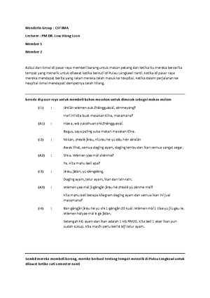 Latihan Bab 3 TMC501 B - Exercise Textbook - Bab 3 Latihan Kantu Zuoda （m/s 35） No Jawapan Zhè ...