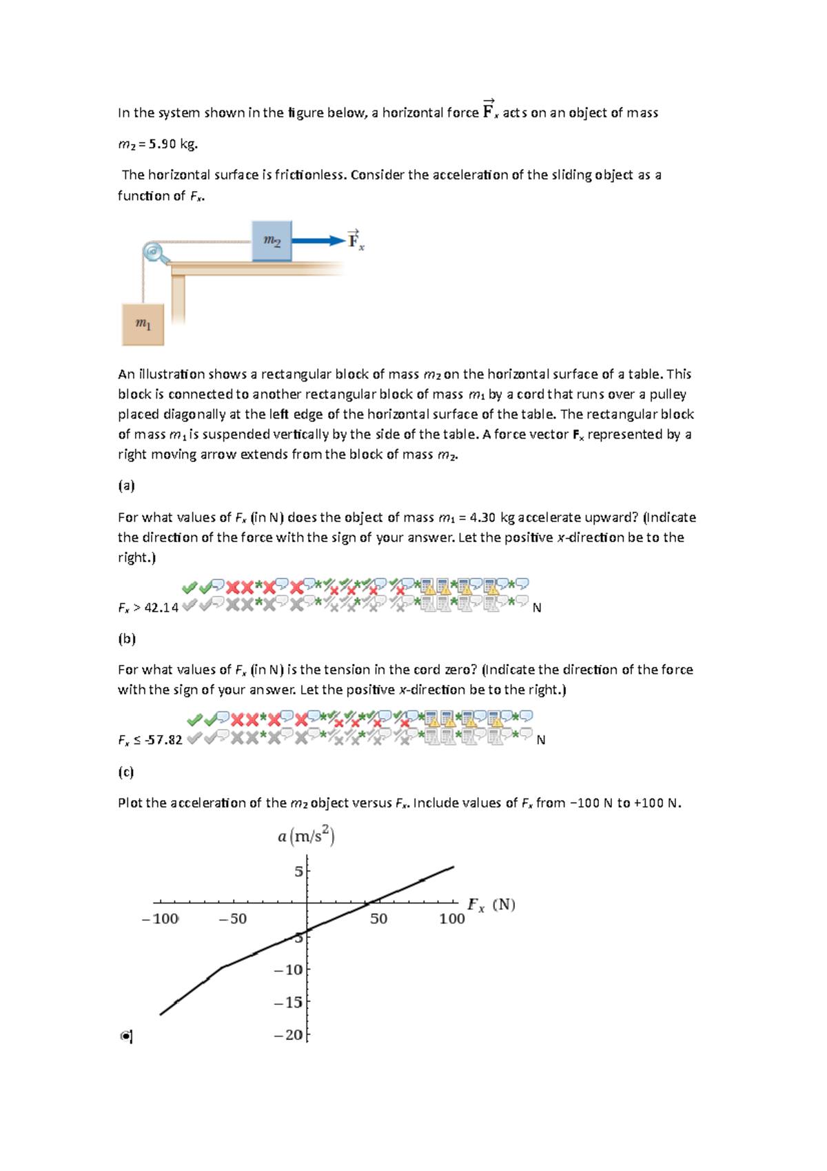 exercises tension, friction force - In the system shown in the figure ...