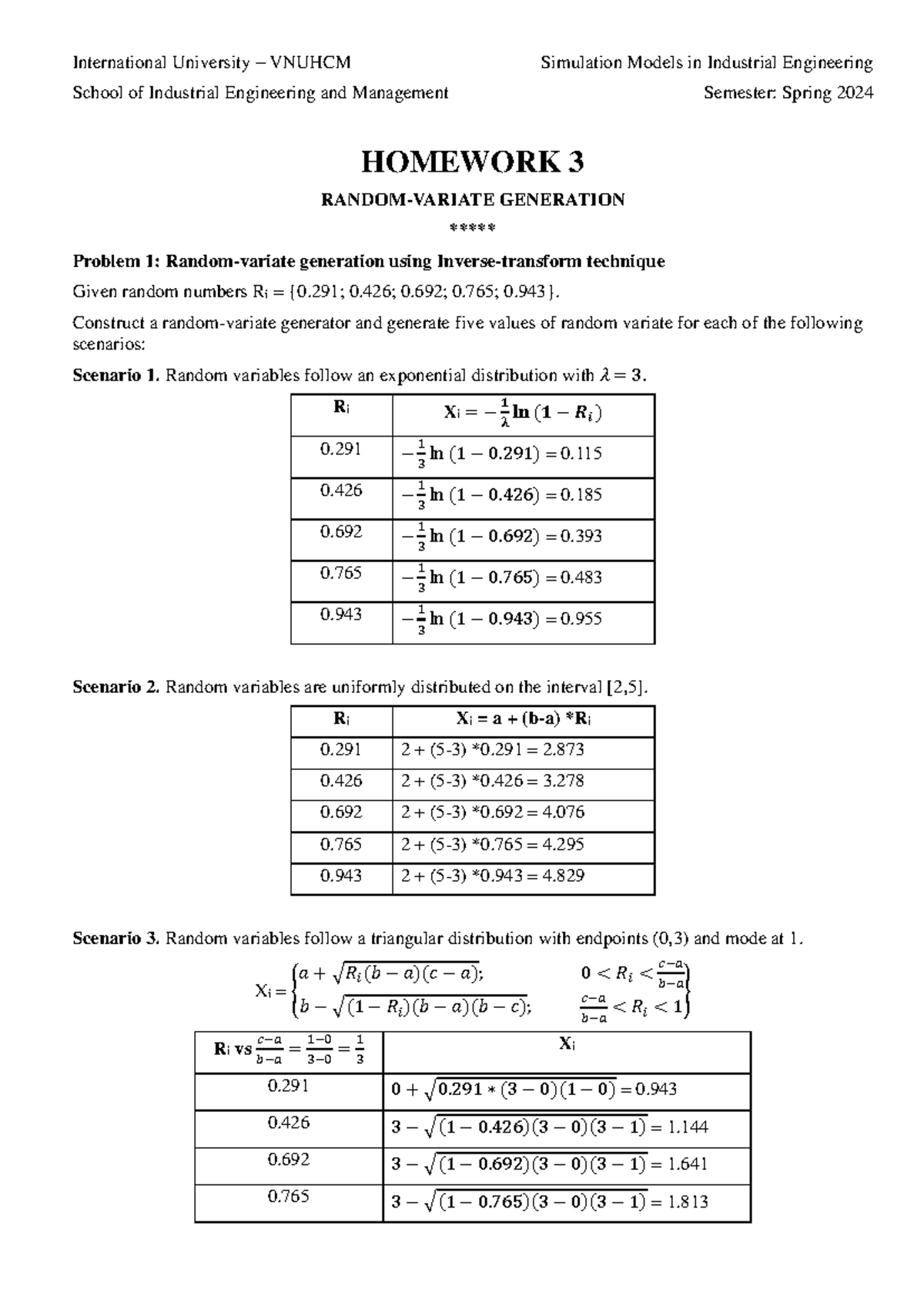 Homework 3 solution - International University – VNUHCM School of Industrial Engineering and ...