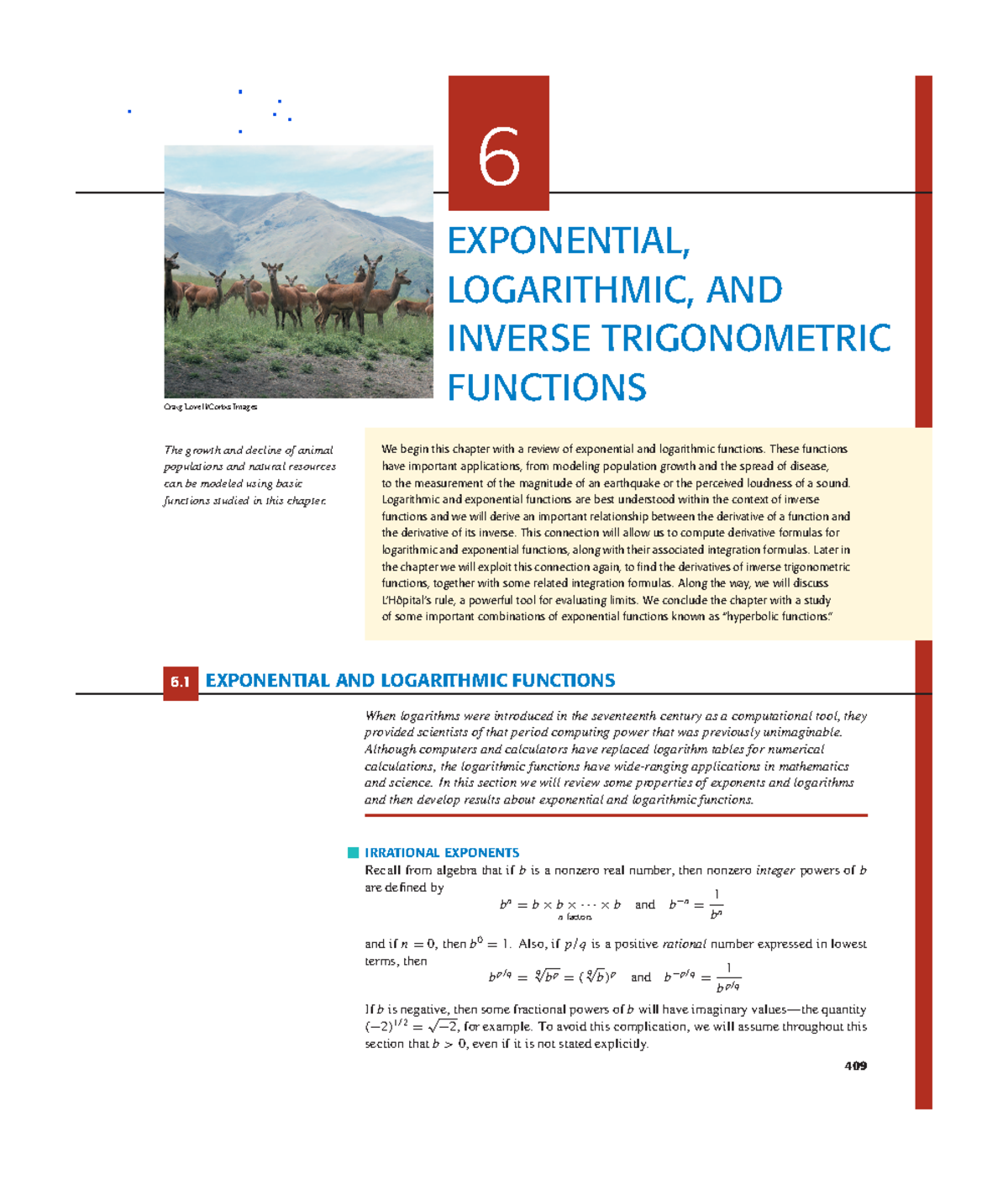 Math work ch-6 - Math work - 409 Craig Lovell/Corbis Images 6 The growth and decline of animal ...
