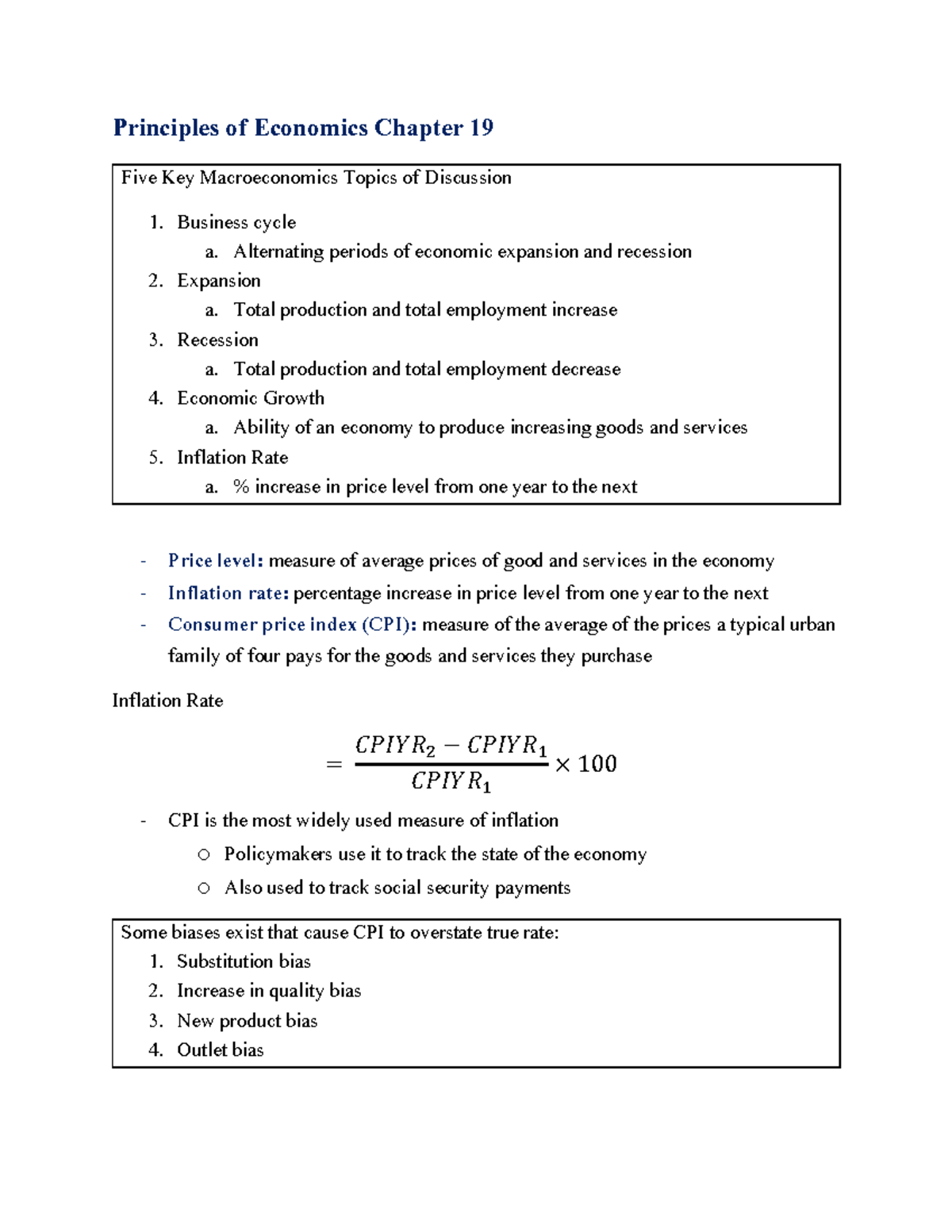 ECO 001 Chapter 19 - ECO 001 w/ Professor Gunter - lecture and textbook ...