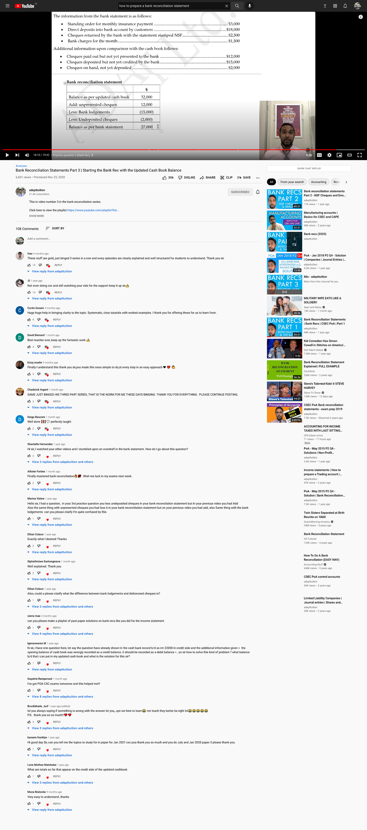 Bank reco - accounting 1 - #csecpoa Bank Reconciliation Statements Part ...