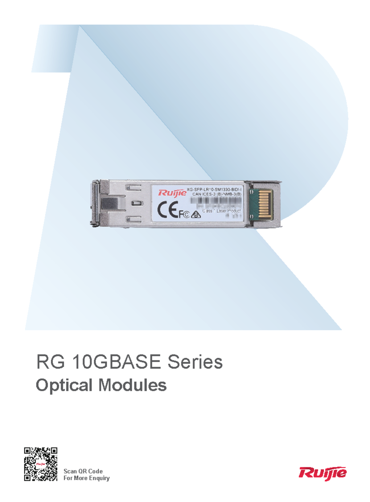 Ruijie RG 10 Gbase Series Optical Modules Datasheet - Scan QR Code For ...