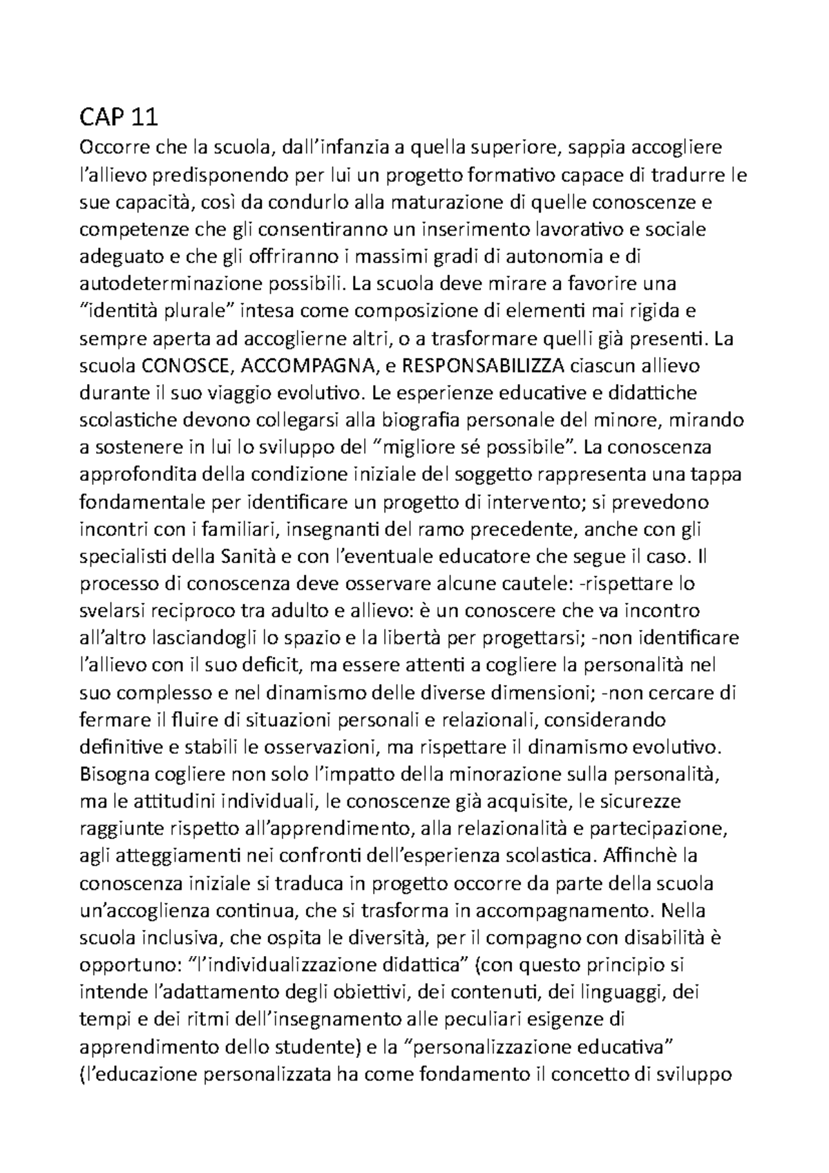 CAP 11 del libro di Marisa Pavone, l'inclusione educativa - CAP 11 ...