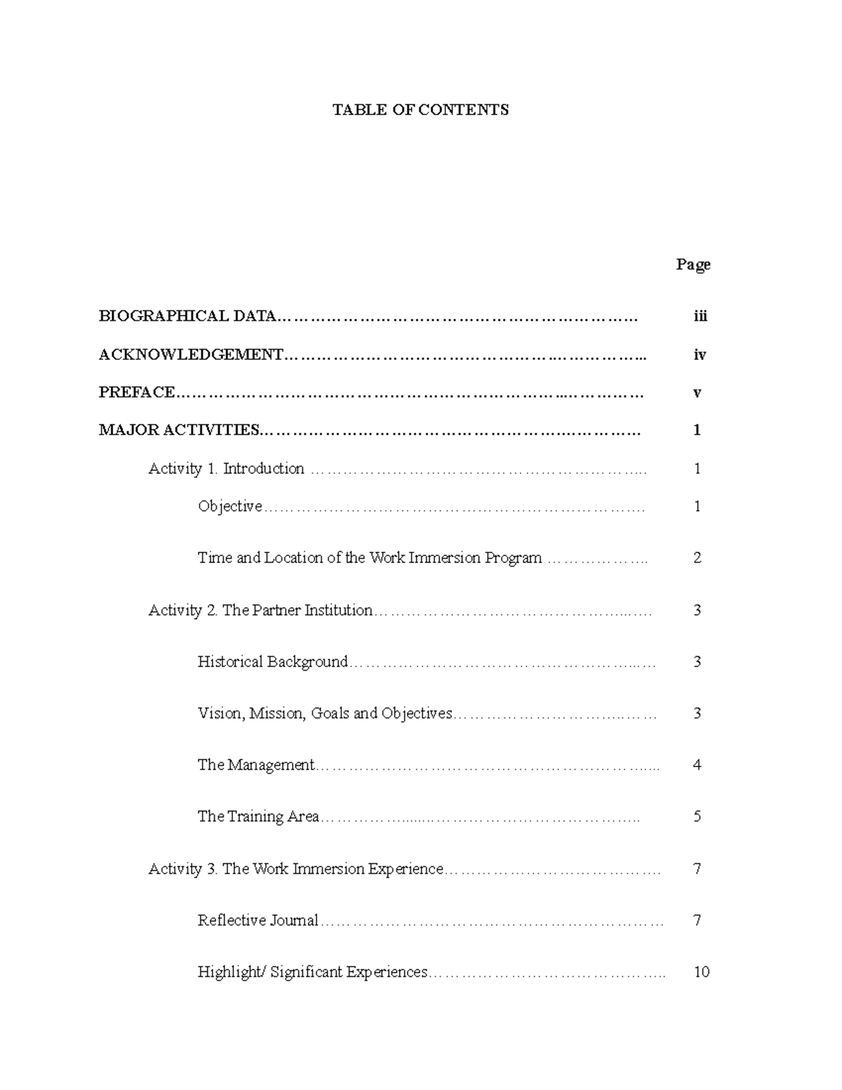 Inbound 1918150494208871208 - TABLE OF CONTENTS Page BIOGRAPHICAL - Studocu