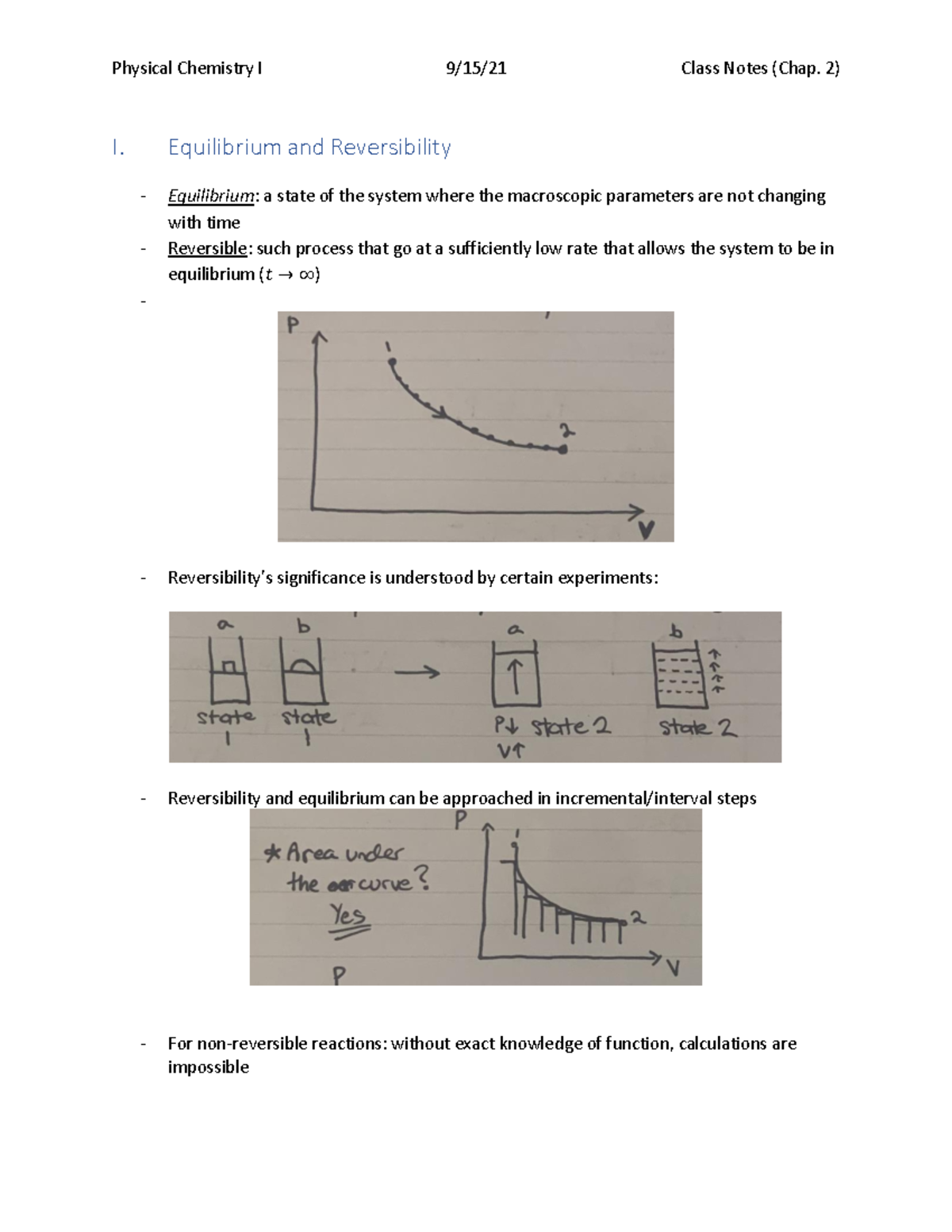 Physical Chemistry 9.15 Notes - Physical Chemistry I 9/15/21 Class ...