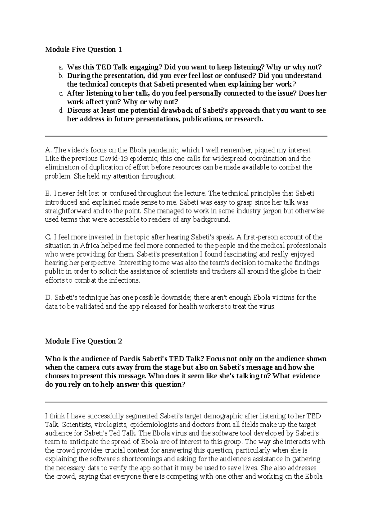 Scs 200 Applied Social Sciences 5 1 Module Five Question 1 A Was This Ted Talk Engaging Did 