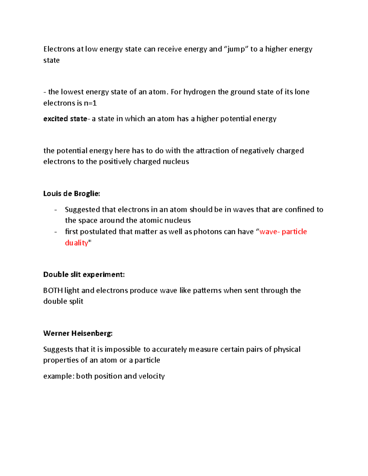 Lecture notes Chapter 4 - Electrons at low energy state can receive ...