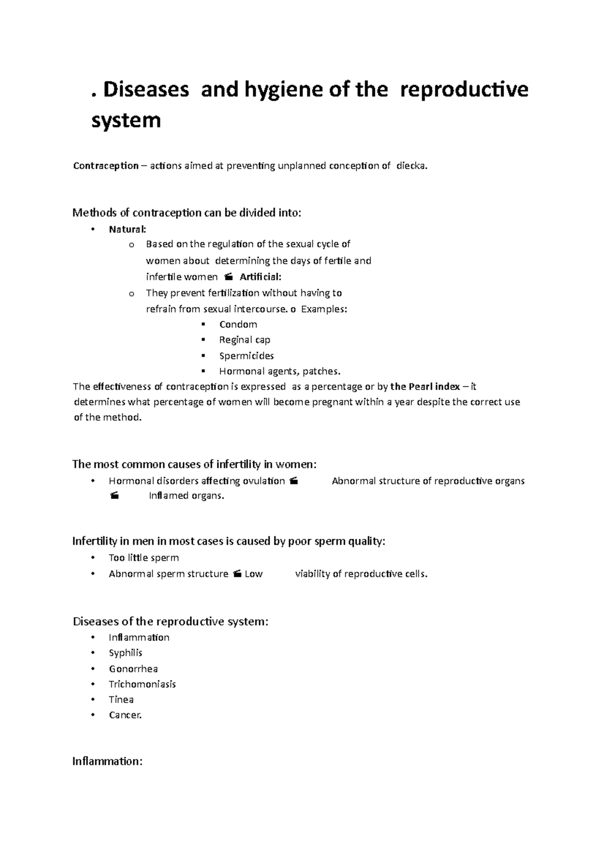 Diseases and hygiene of the reproductive system - . Diseases and ...