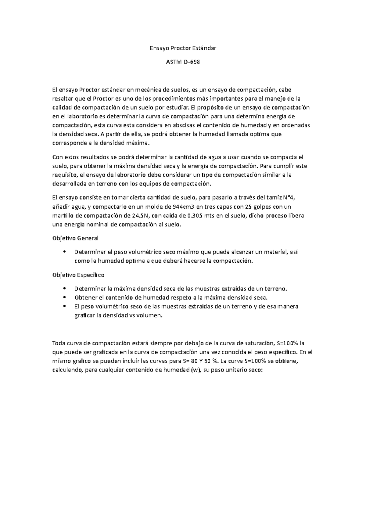 Ensayo Proctor Estándar - Ensayo Proctor Estándar ASTM D- El ensayo ...