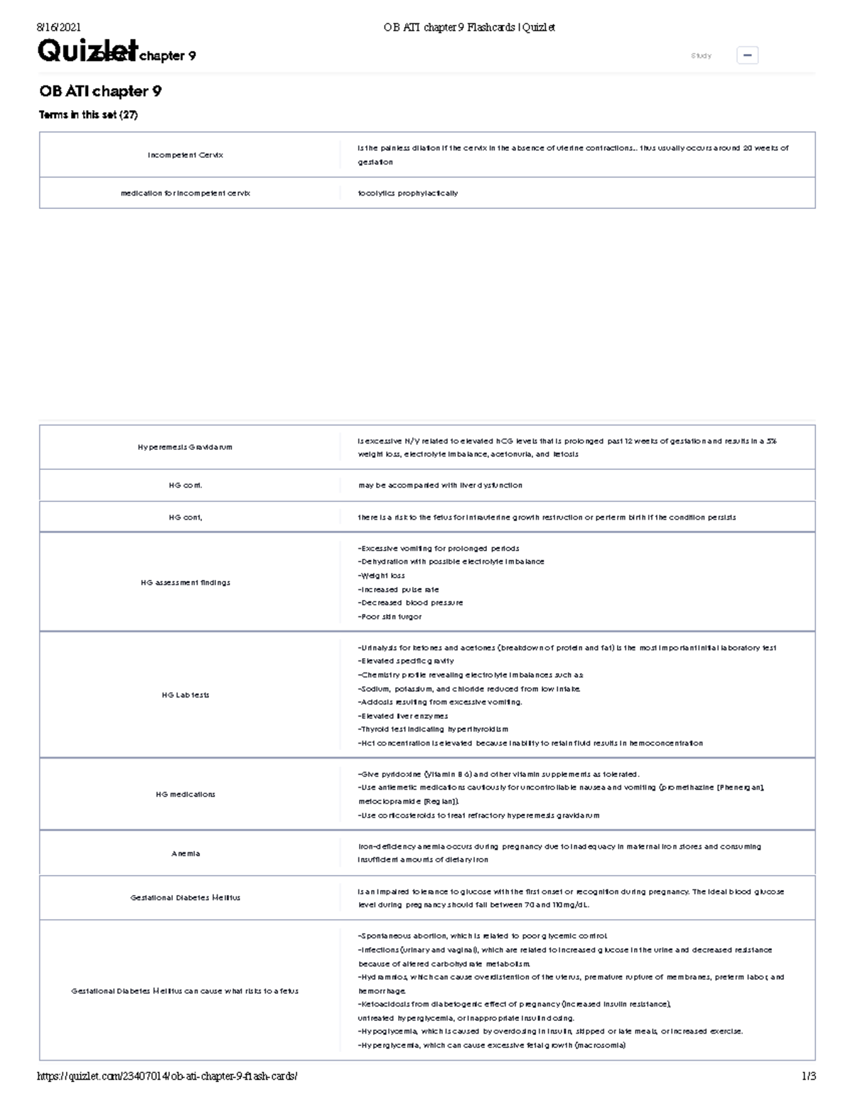 OB ATI chapter 9 Flashcards Quizlet Obstetric - 8/16/2021 OB ATI ...