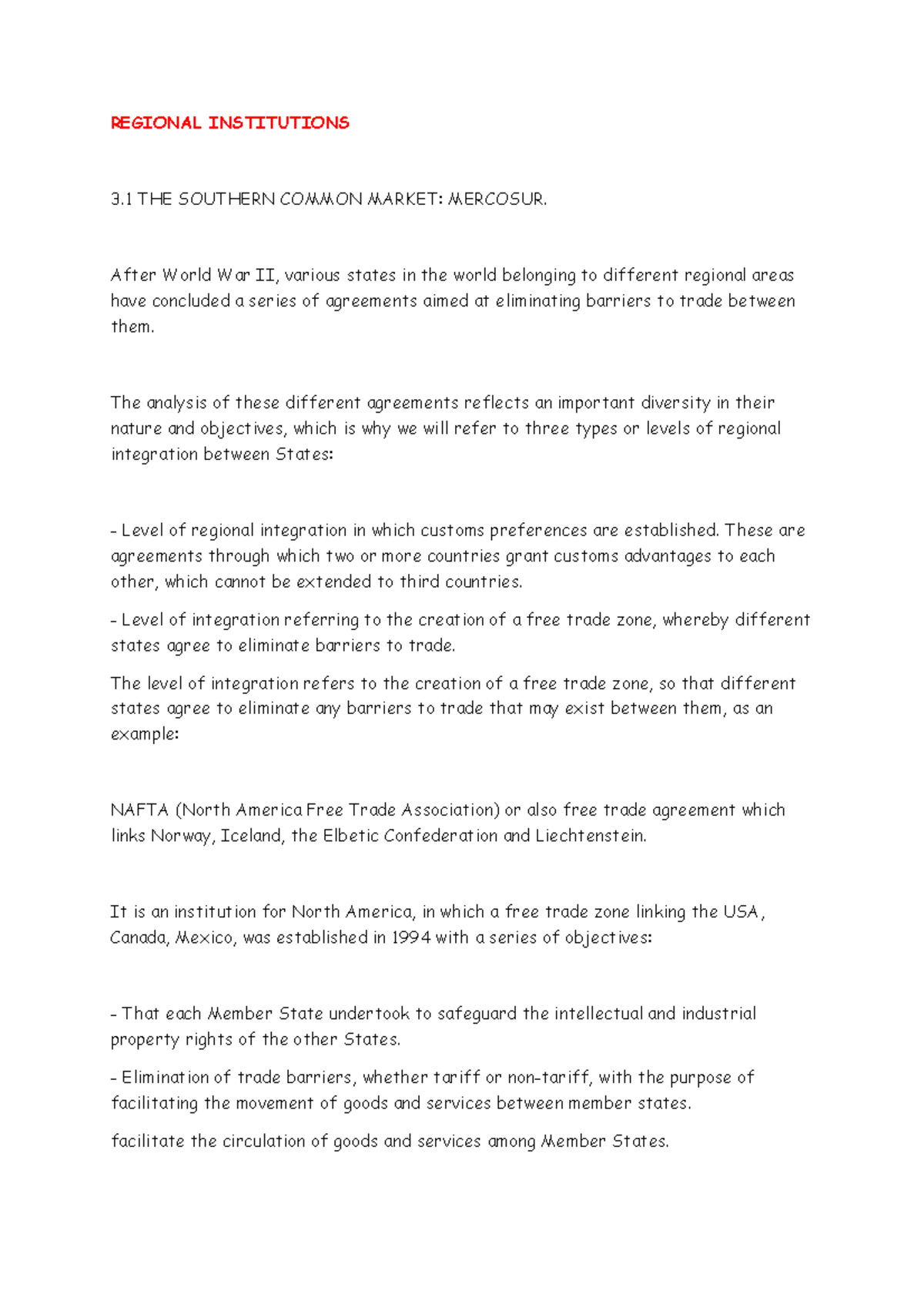 Regional Institutions 5 - REGIONAL INSTITUTIONS 3 THE SOUTHERN COMMON ...