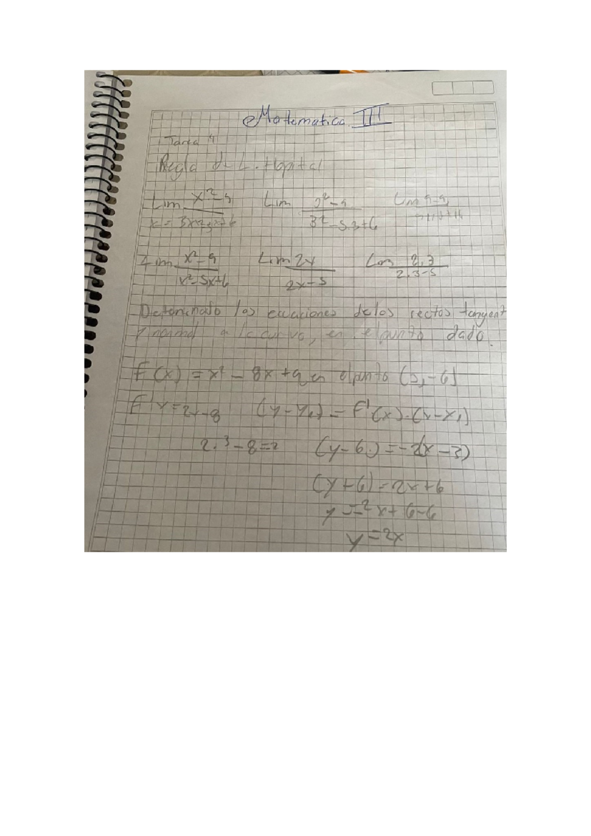 Tarea de Matematica - Matemáticas 2 - Maternatica Tarea Rega Lim X2 ...