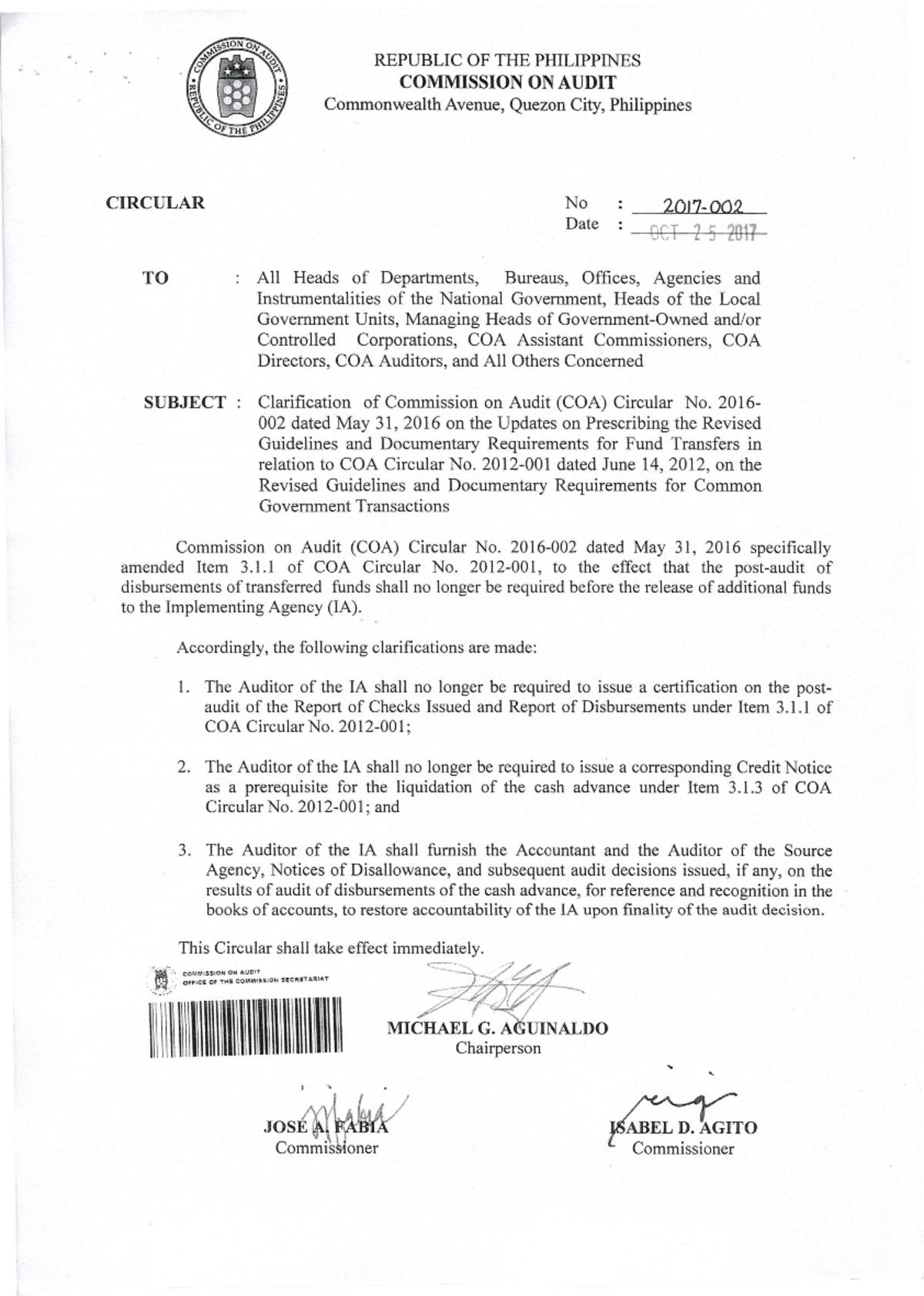 COA- Circular-NO - COA reference - REPUBLIC OF THE PHILIPPINES ...