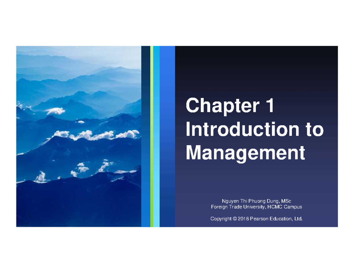 Chapter 1 Introduction to Management - Chapter 1 Introduction to ...