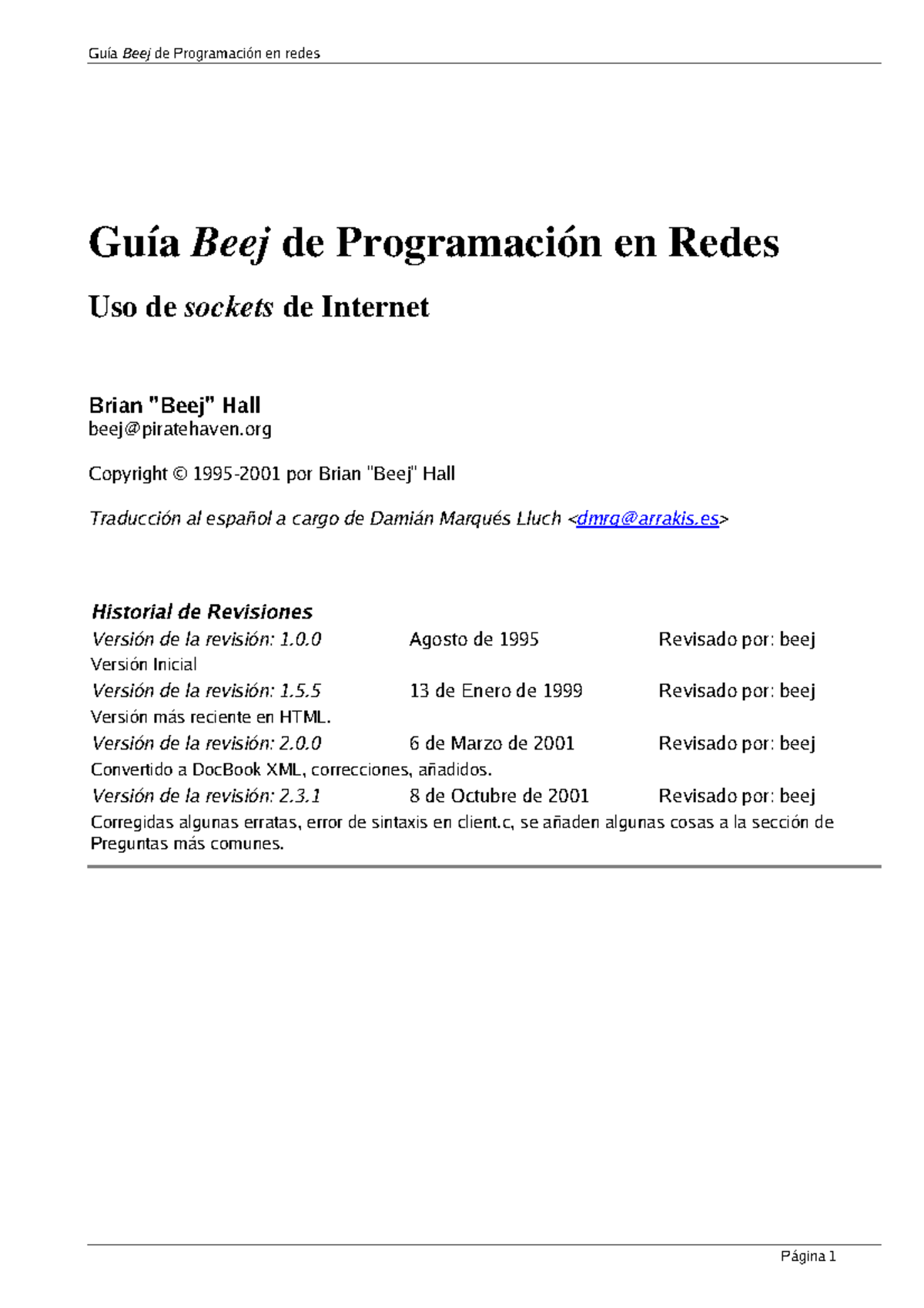 Guia Beej De Programacion En Redes by Hall Brian Beej (z-lib - Guía Beej de Programación en ...