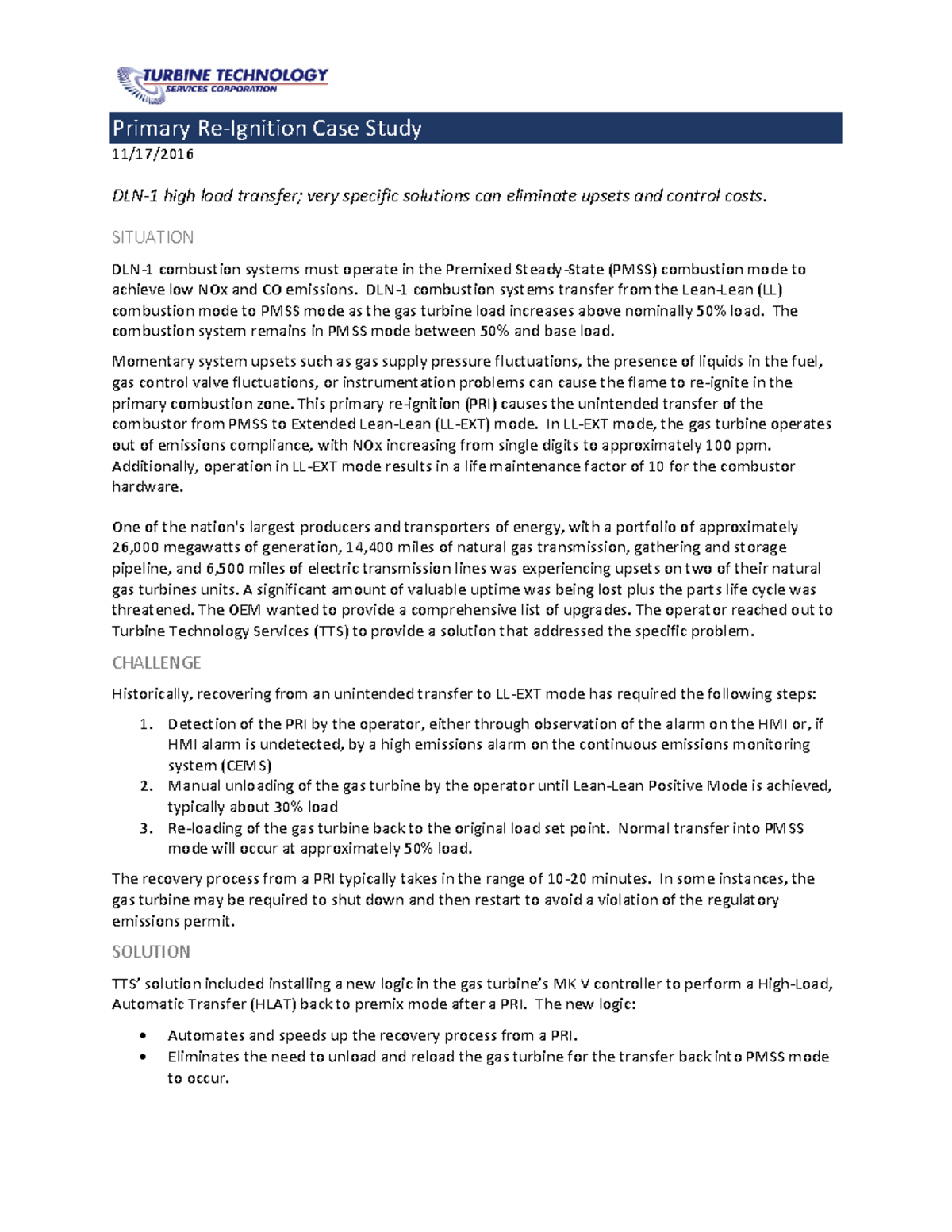 DLN-1High Load Case Study-010317 - Primary Re-Ignition Case Study 11/17 ...