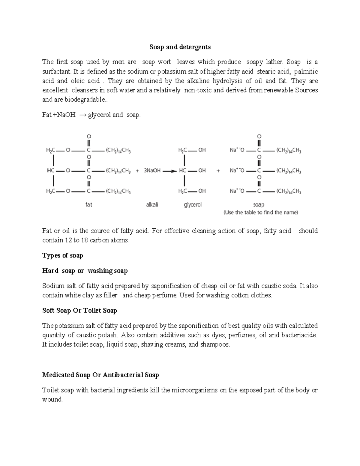 Soaps AND Detergents - It's about notes of open course chemistry in ...