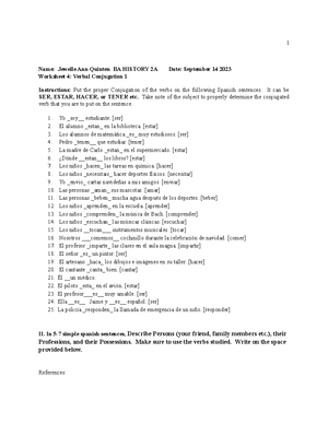 Verbs- Worksheet-2 - Conjugation in Spanish - SPANISH INFINITIVE VERBS ...