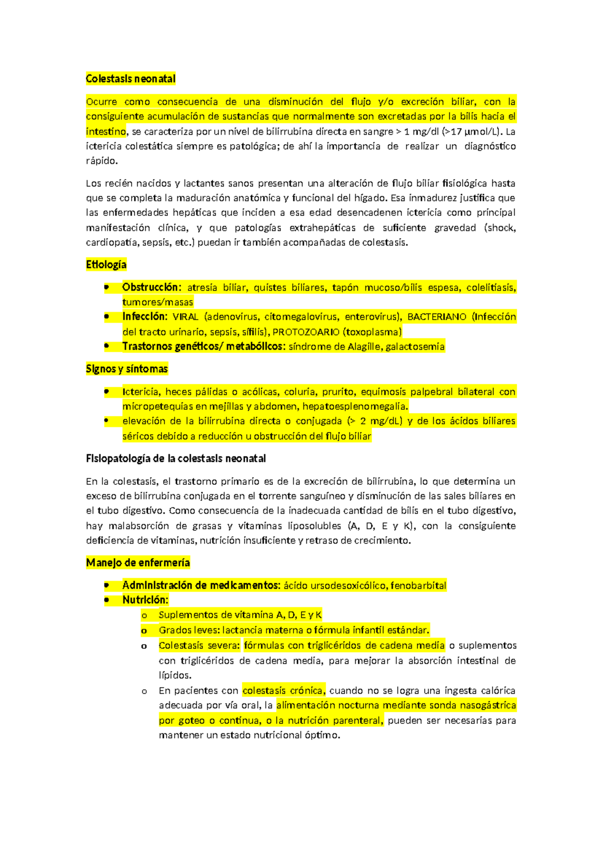 Colestasis neonatal - APUNTE - Colestasis neonatal Ocurre como ...