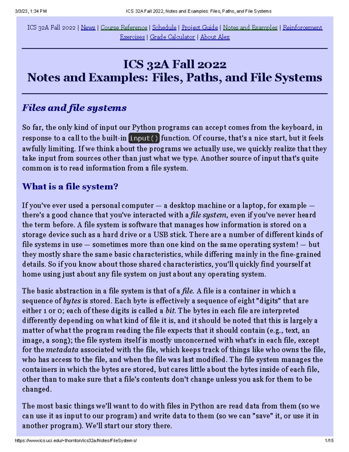 ICS 32A Fall 2022, Notes and Examples Files, Paths, and File Systems ...