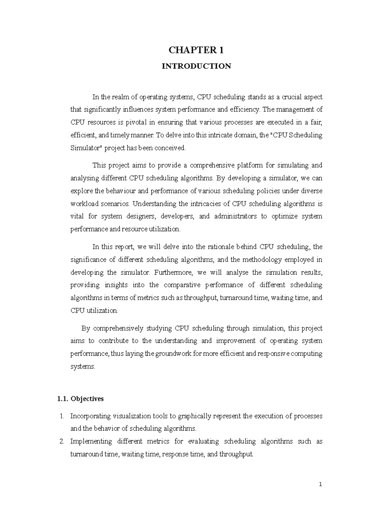 Cpu Scheduling Simulator Chapter 1 Introduction In The Realm Of Operating Systems Cpu