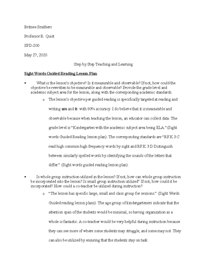 460Benchmark 2 - benchmark lesson - LESSON PLAN TEMPLATE Section 1 ...